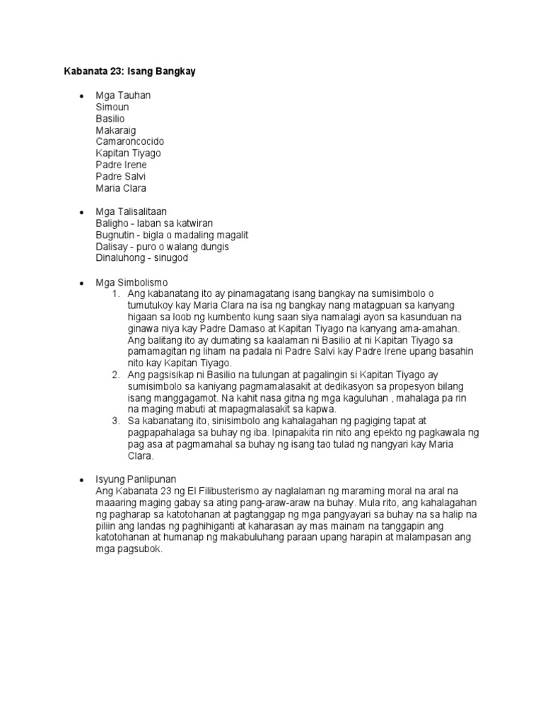 Kabanata 23-30 El Filibusterismo | PDF
