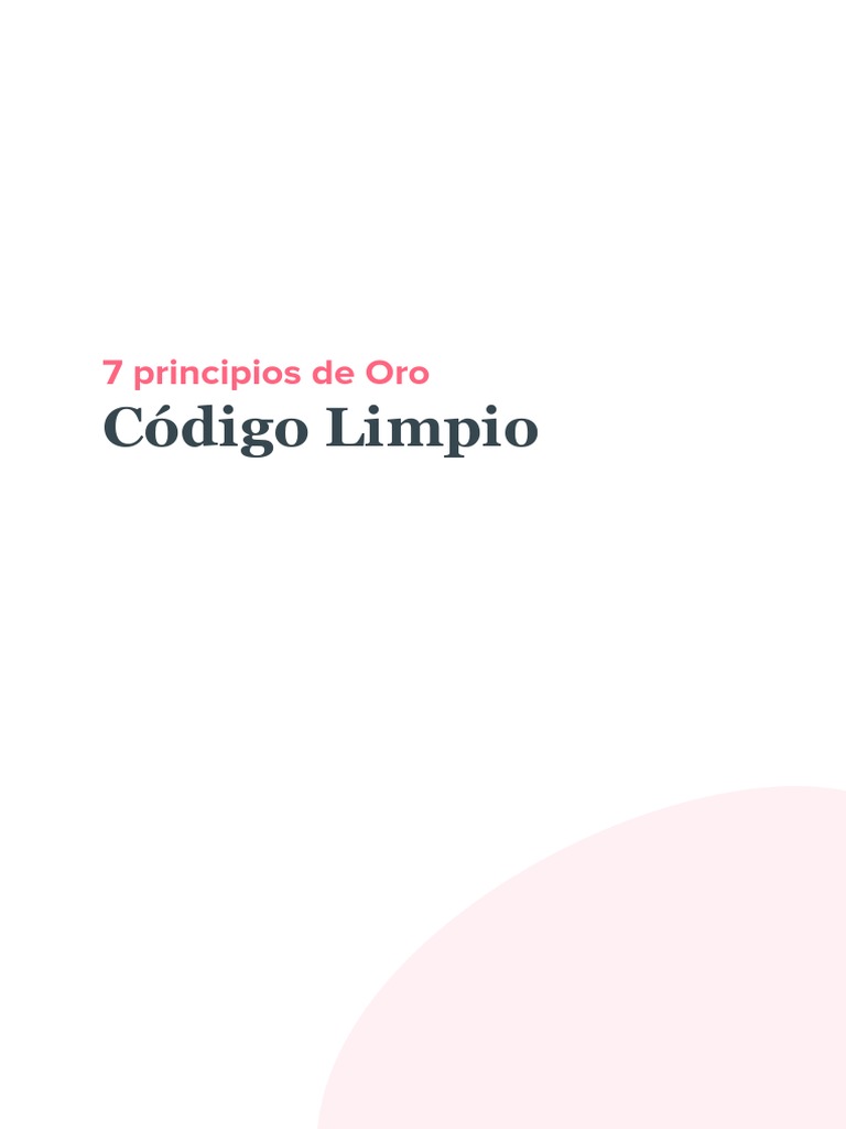 7 Principios Del Codigo Limpio | PDF | Programación de computadoras ...