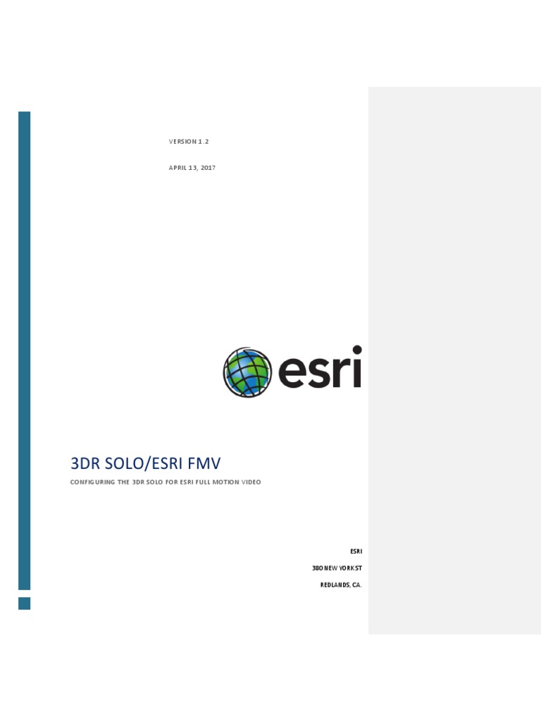 Configuring - 3DR Solo For Esri Full Motion Video v1.2 | PDF