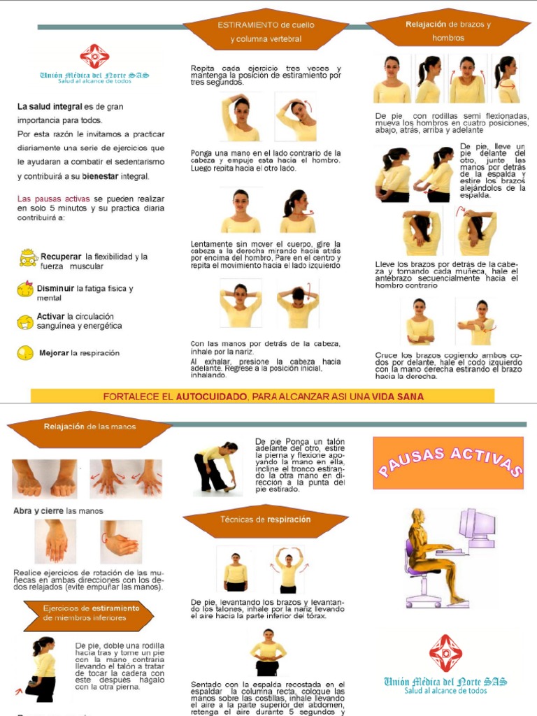 FOLLETO DE PAUSAS ACTIVAS | PDF