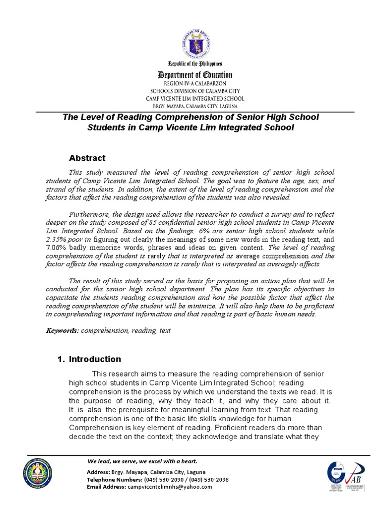 FINAL COPY Practical Research | Download Free PDF | Reading Comprehension | Behavior Modification