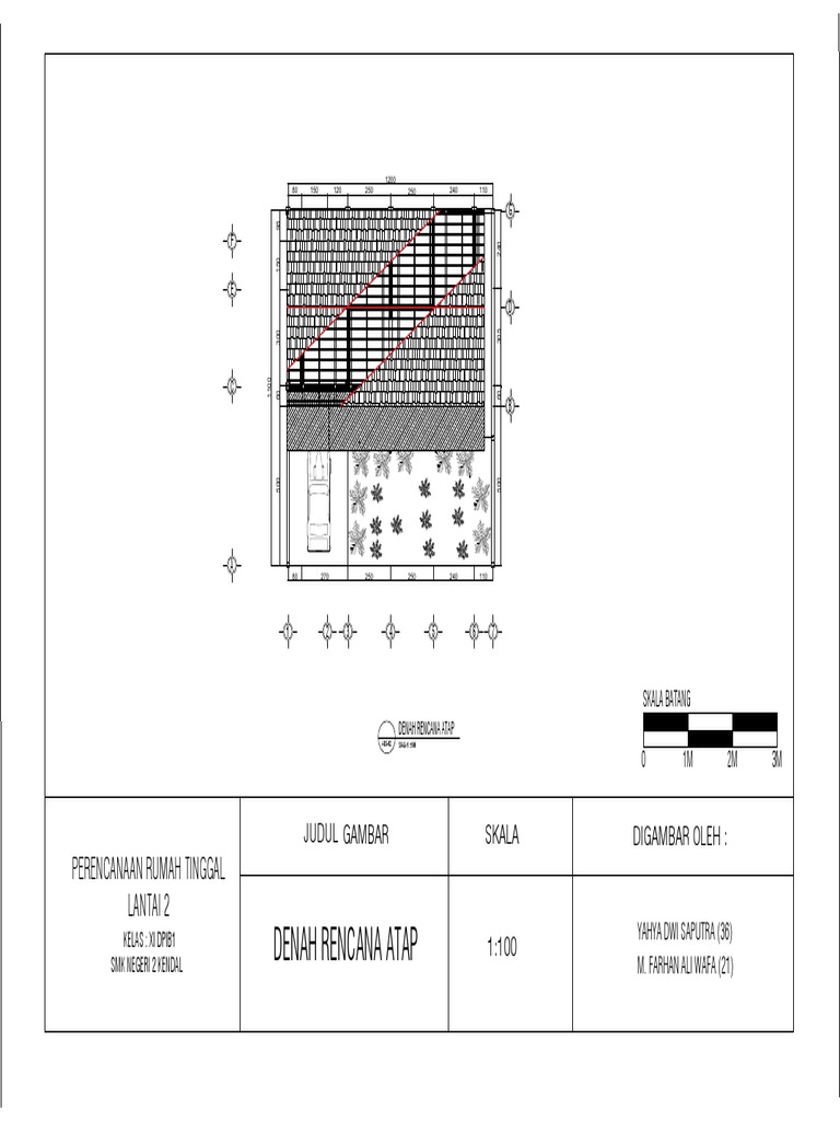 Denah Rencana Atap Rumah Tinggal | PDF