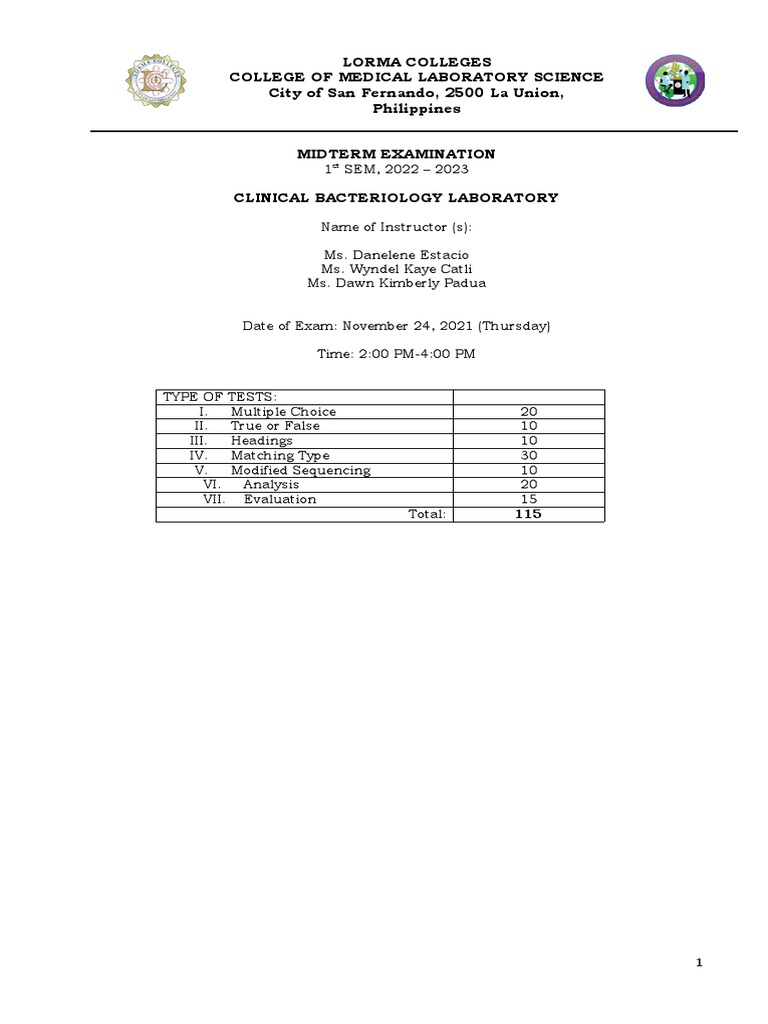 Bacteriology Lab Midterm Exam | PDF | Growth Medium | Bacillus