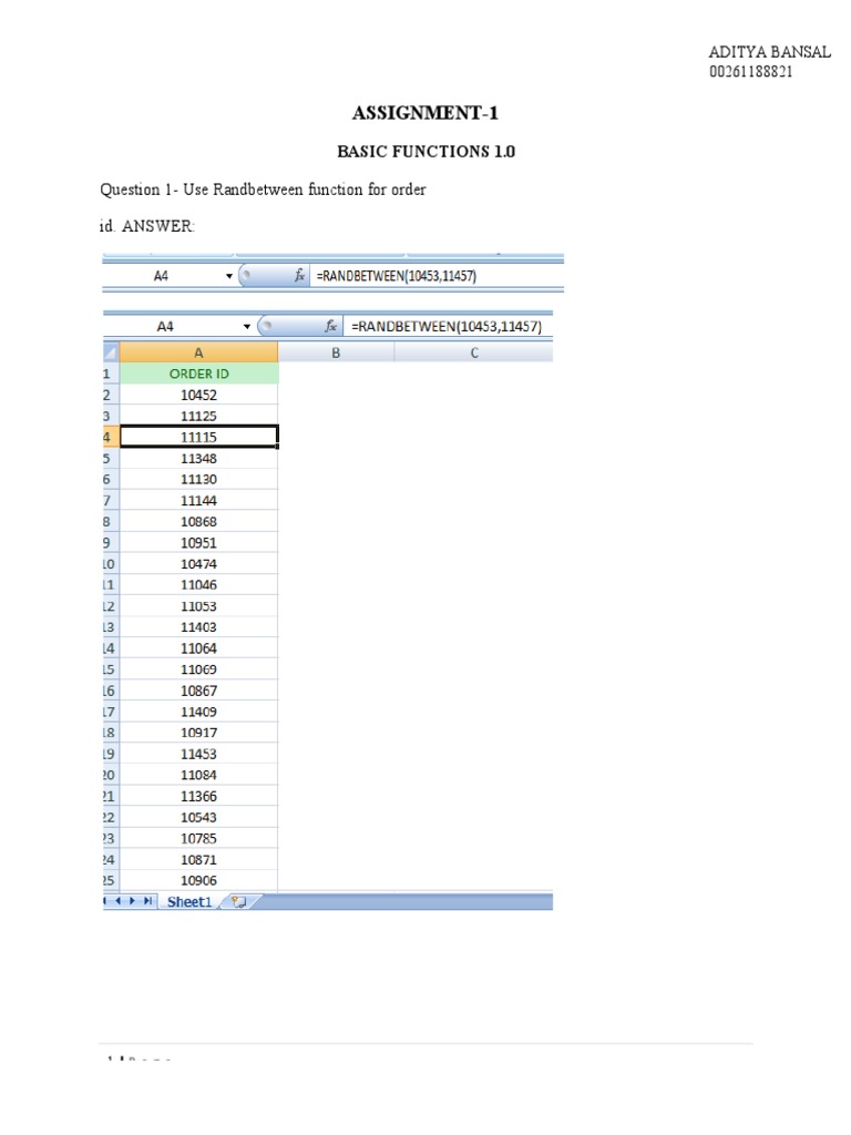 Data Spread Sheets Bcom Pdf 