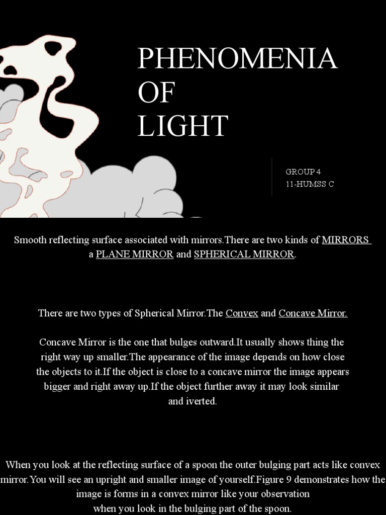 Light Phenomena Explained | PDF | Mirror | Reflection (Physics)