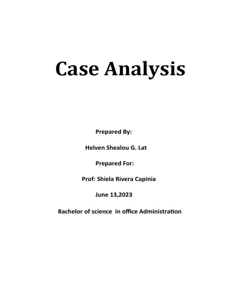 Document1 Case Analysis | PDF