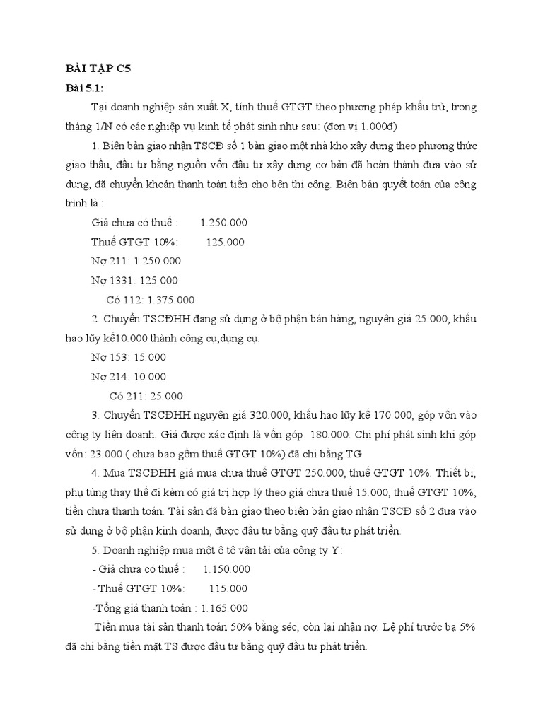 BÀI TẬP C5,6 | PDF