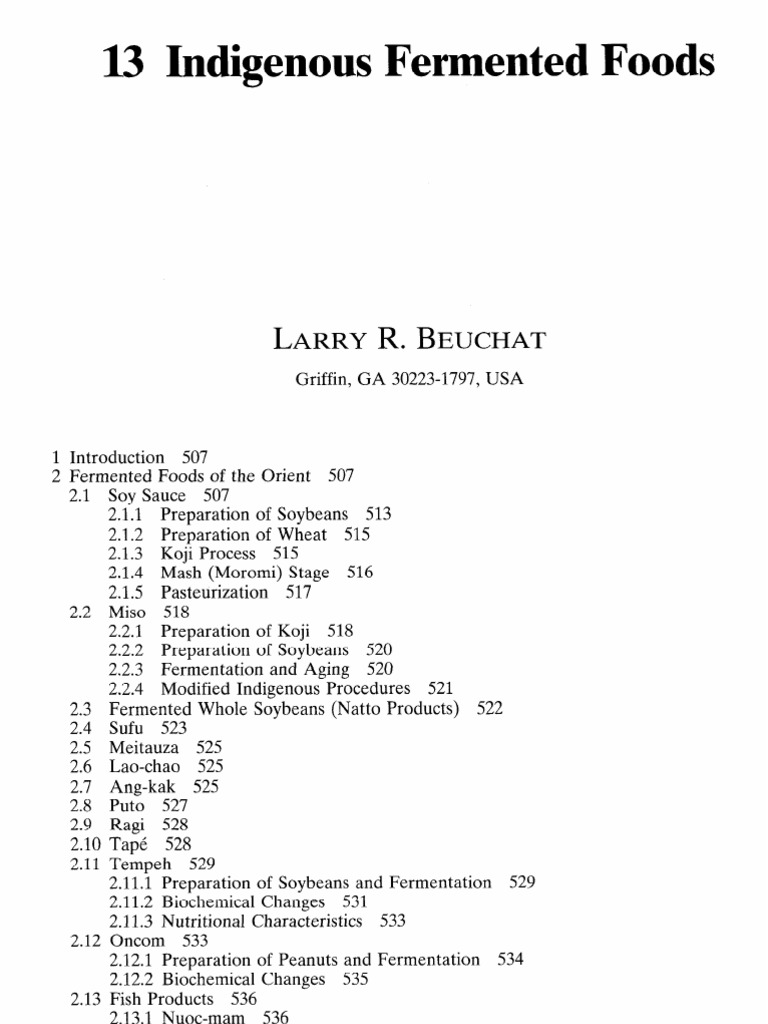 13 Indigenous Fermented Foods: Larry R. Beuchat | PDF | Fermentation In ...