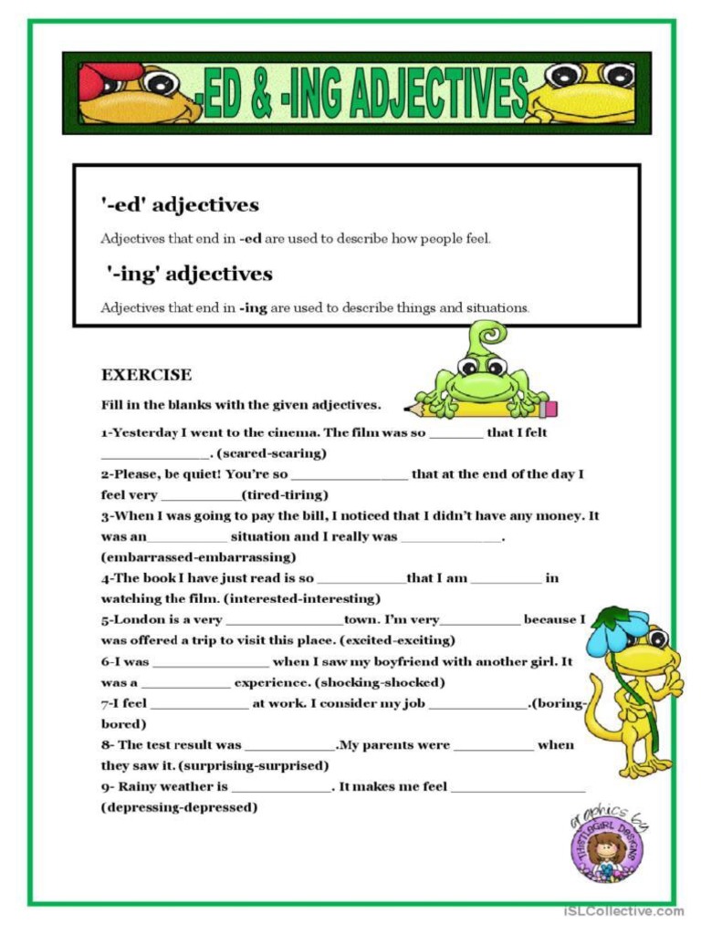 Ed Ing Adjective | PDF