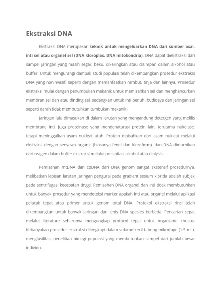 Ekstraksi DNA | PDF