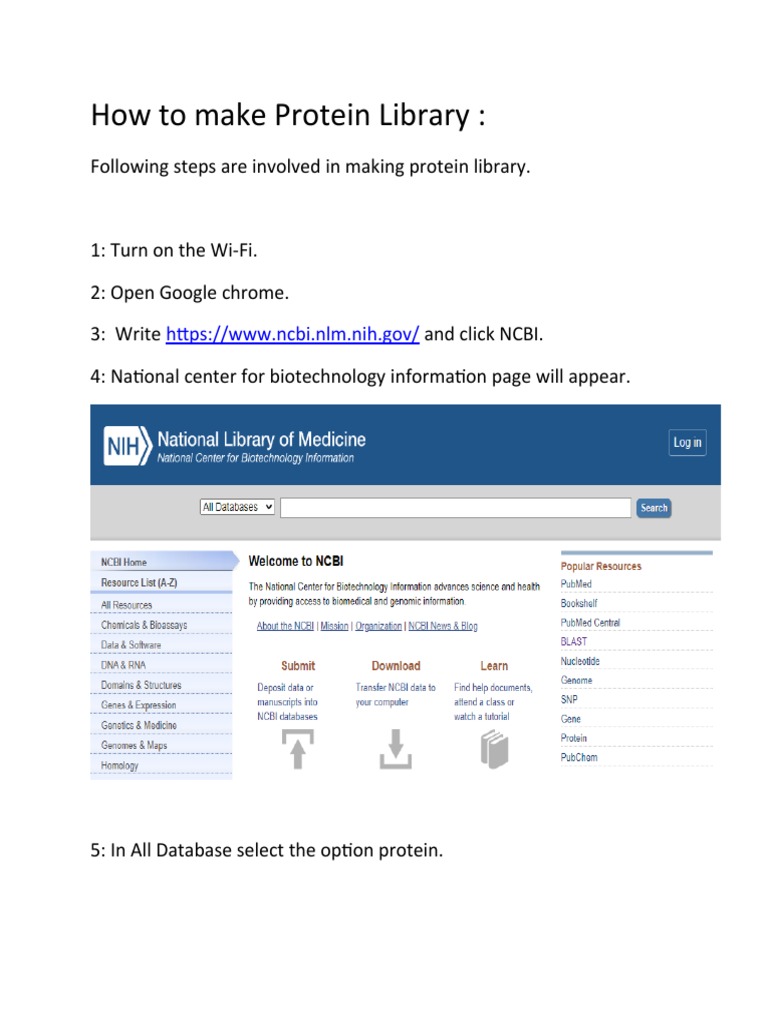 Protein Library | PDF | National Center For Biotechnology Information ...