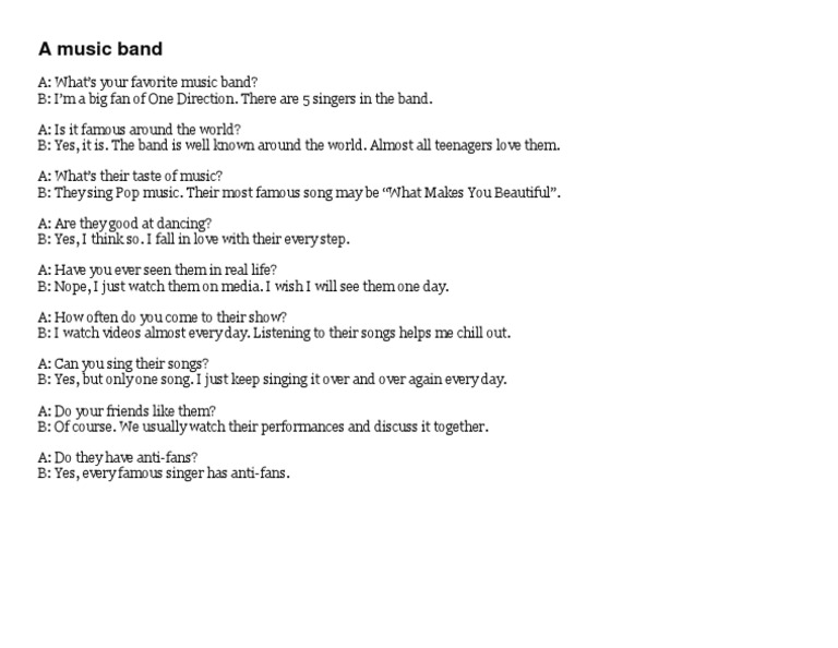 Speaking About Music Band | PDF | Language Arts & Discipline