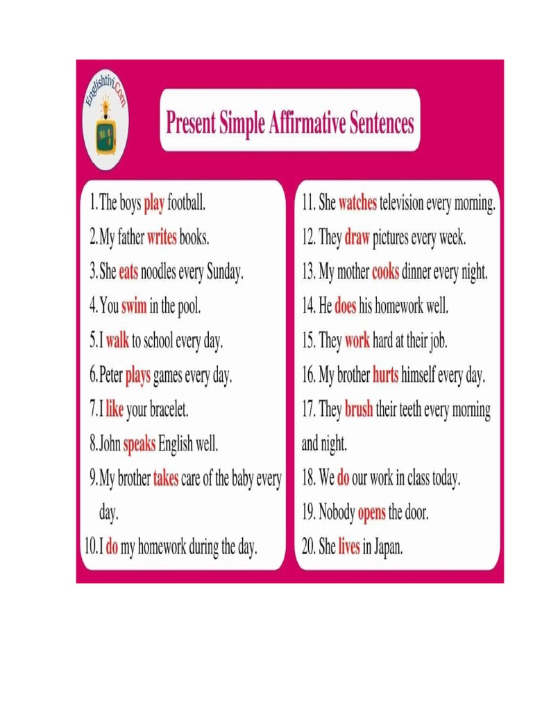 simple present statements | PDF