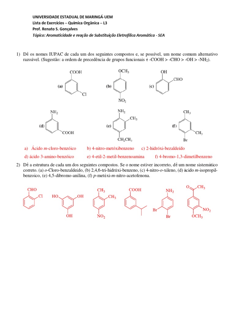 Gabarito Aromaticidade | PDF | Aromaticidade | Química