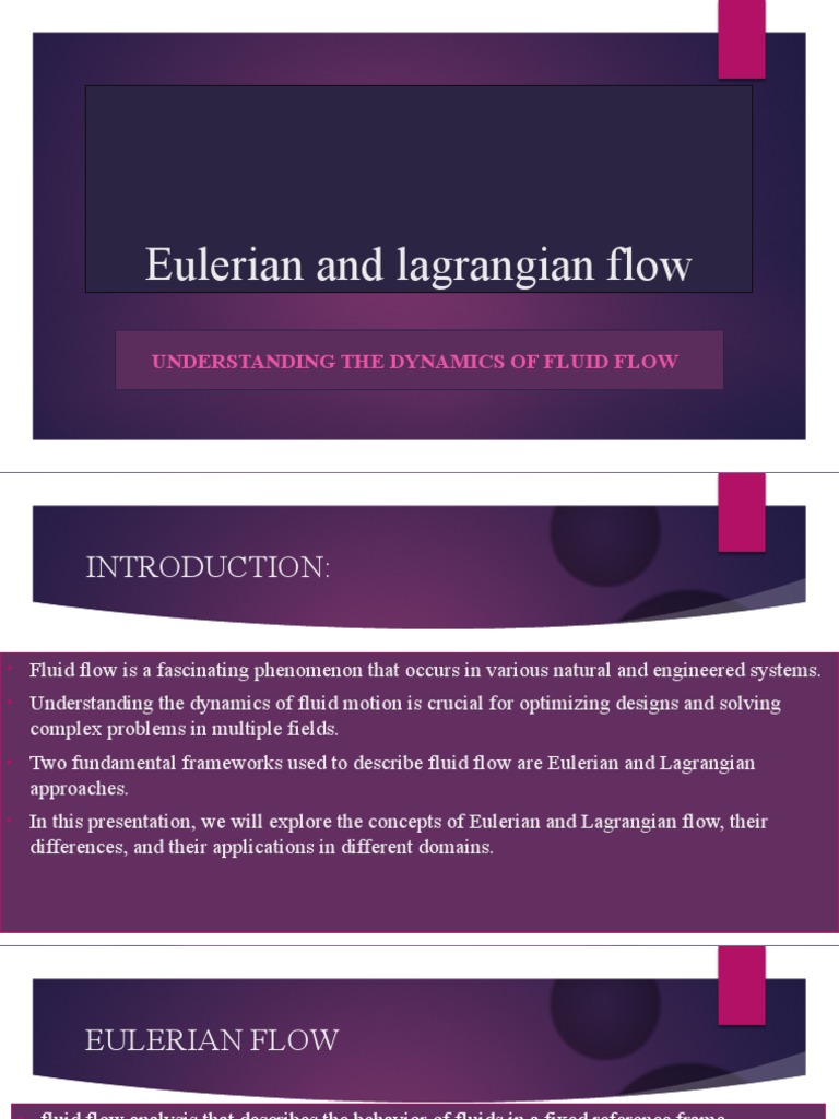 Eulerian and Lagrangian Flow (Autosaved) | PDF | Science & Mathematics