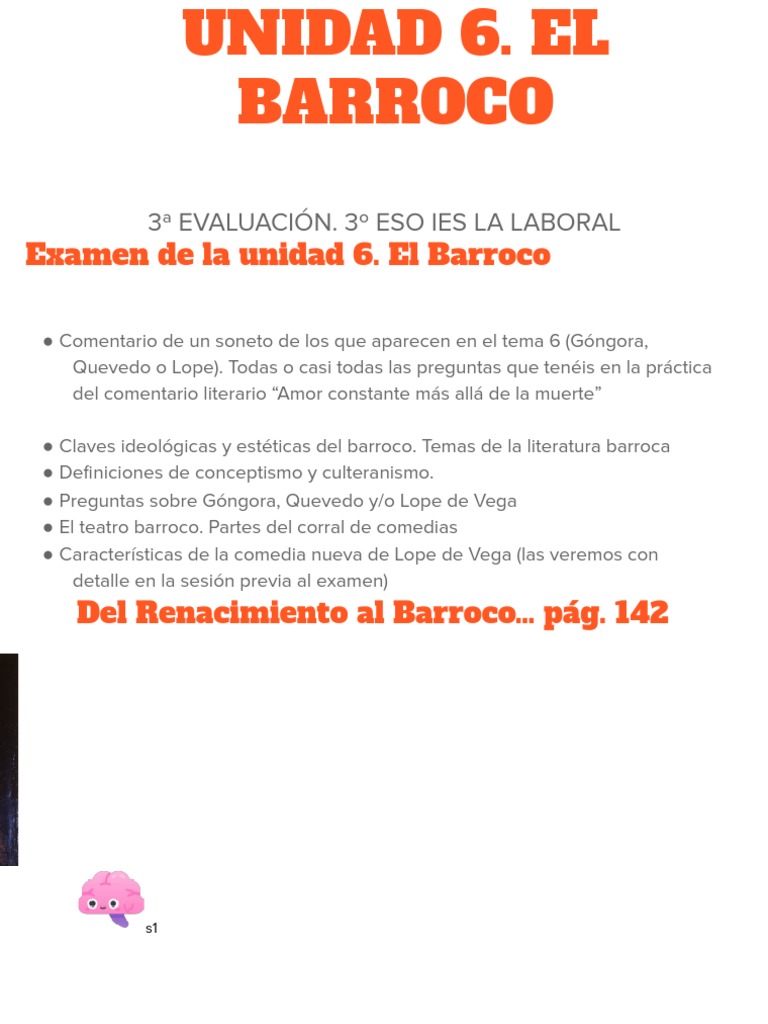 Unidad 6. El Barroco | PDF