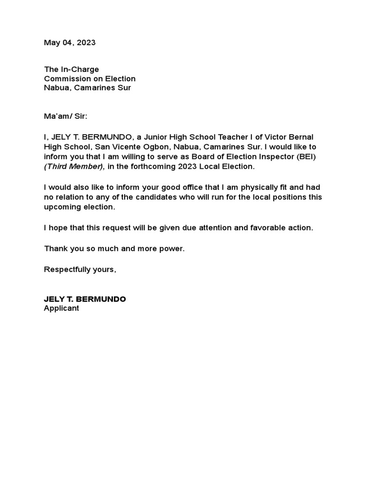 Letter Election Pdf