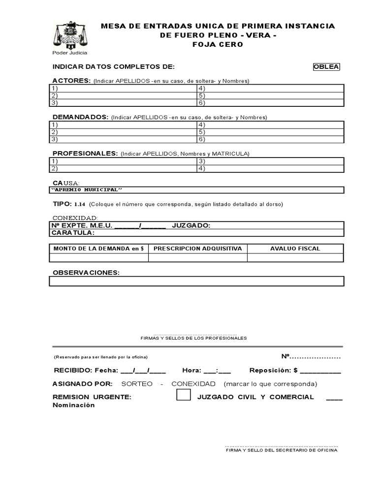 Foja Cero Vera NUEVA!!! (Apremio) | PDF | Psicología Social | Arreglos ...