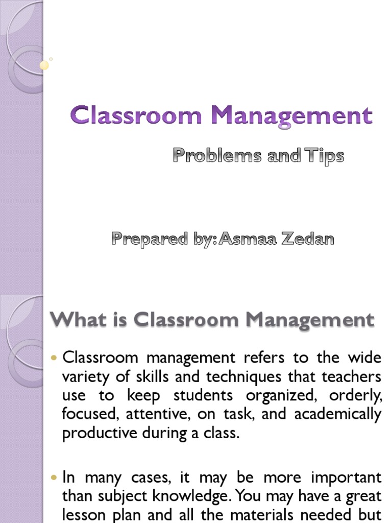 Classroom Management - Problems and Tips | PDF | Classroom Management ...