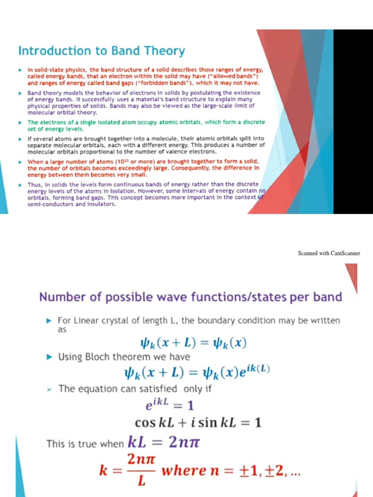 Introduction To Band Theory | PDF