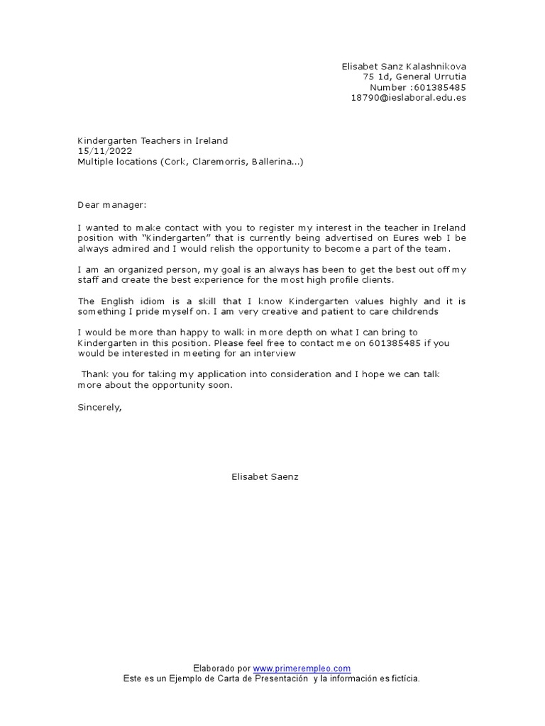 Carta Presentacion Ingles | PDF