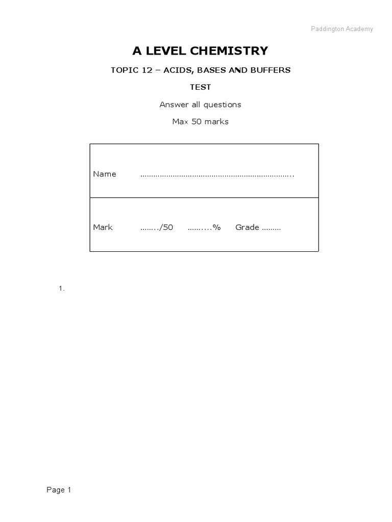 Topic 12 Test | PDF