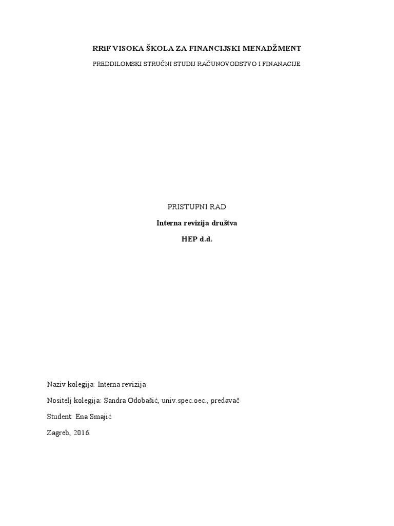 Interna Revizija | PDF