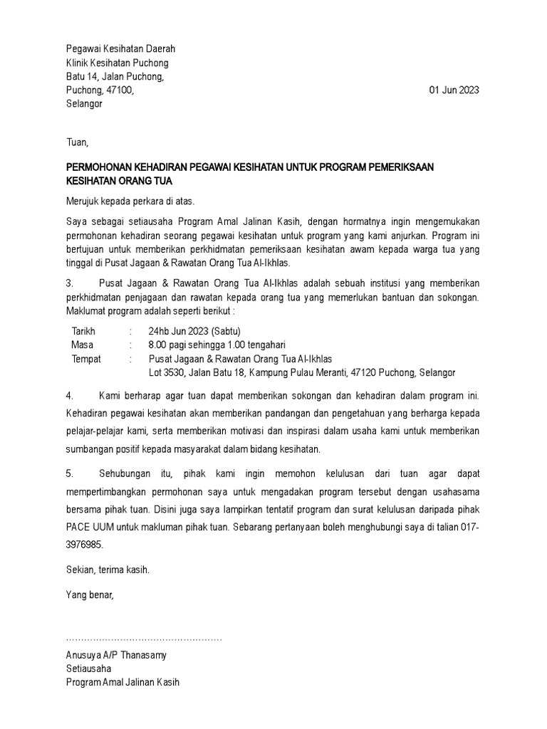 Surat KKM Pemerikssan | PDF | Pengembangan Diri | Kesehatan Holistik