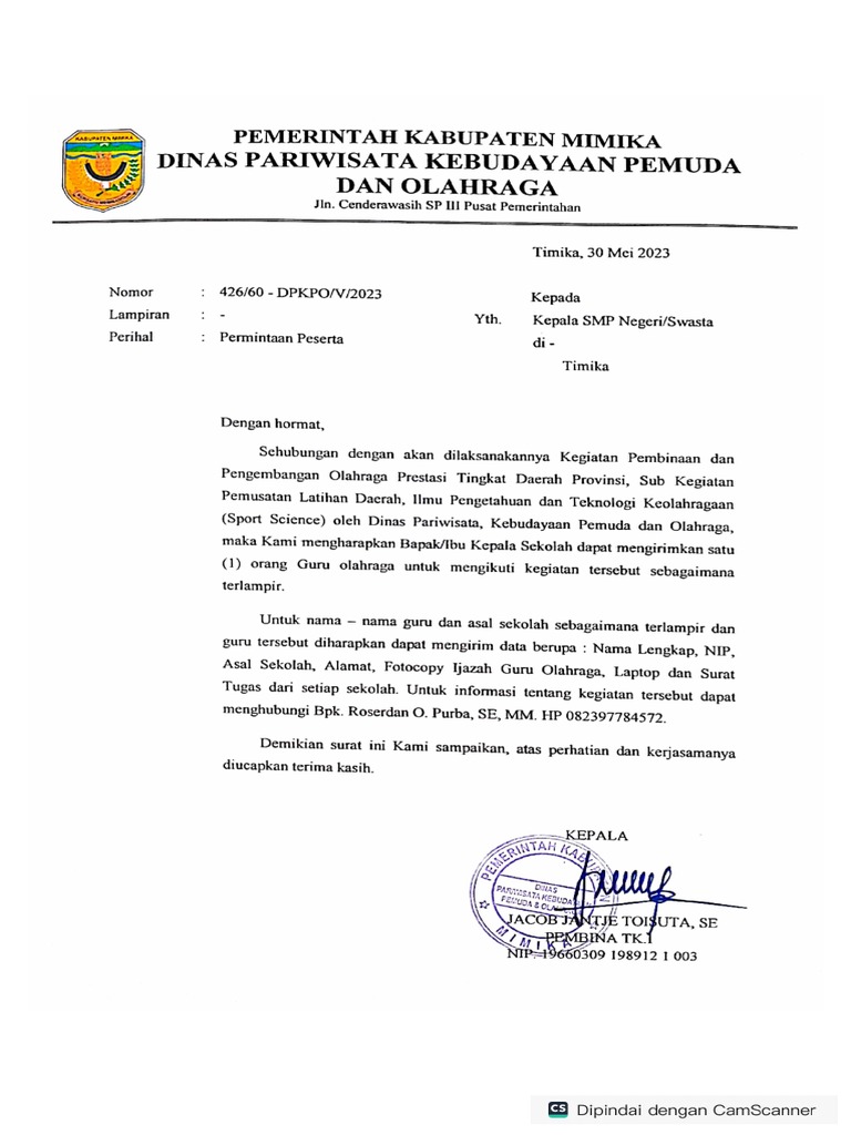 SRT Ke Sekolah Peserta Sport Science 2023 | PDF