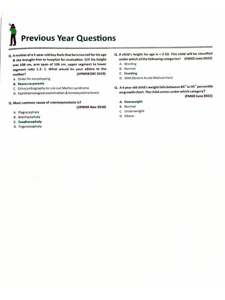 Pediatrics Pyq | PDF