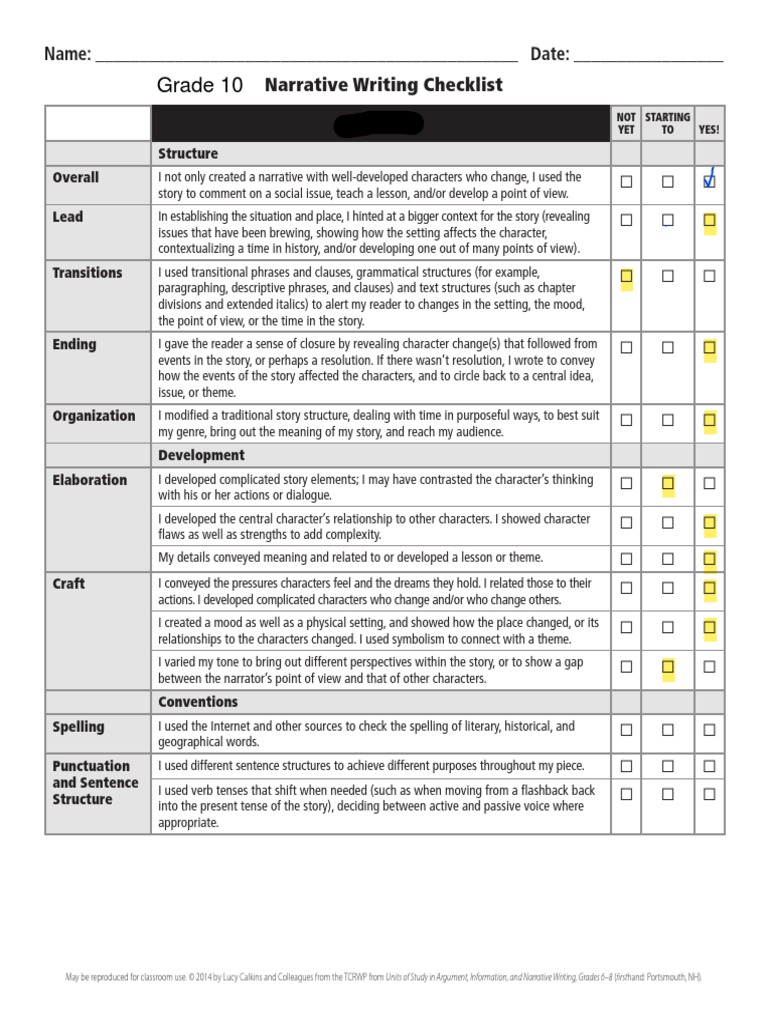 Checklist | PDF | Narration | Narrative