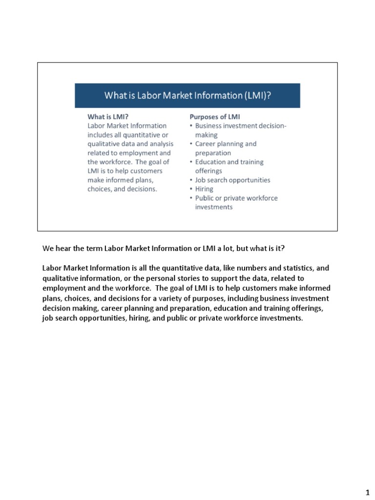 Labor Market Information | PDF