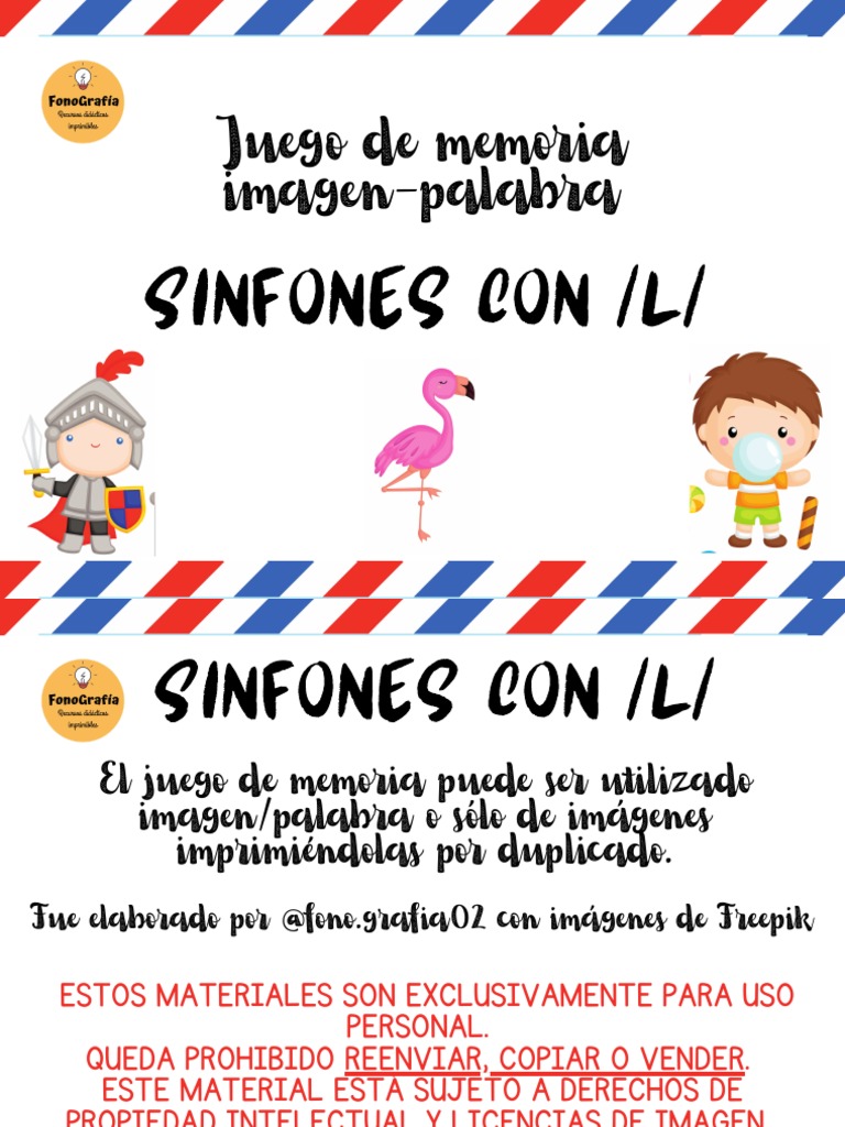 Juego Memoria Sinfones con /L/ | PDF