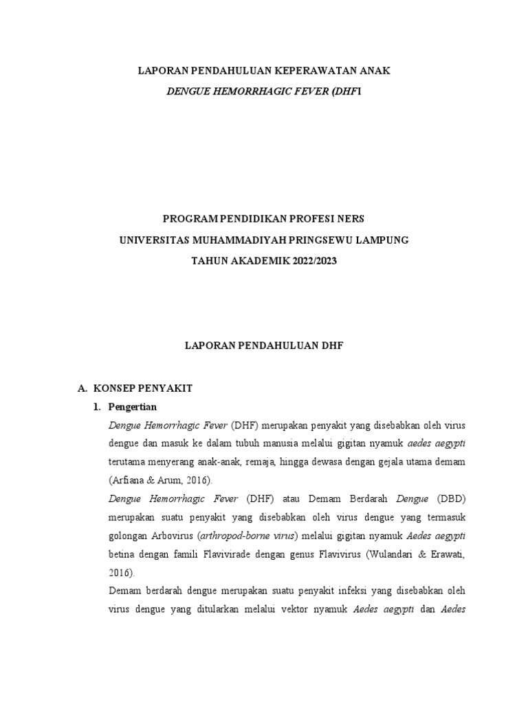 LP DHF | PDF | Pengembangan Diri | Kesehatan Holistik