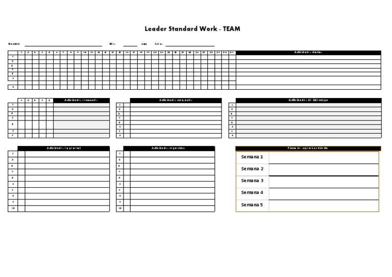 Leader Standard Work - Team Leader Example | PDF