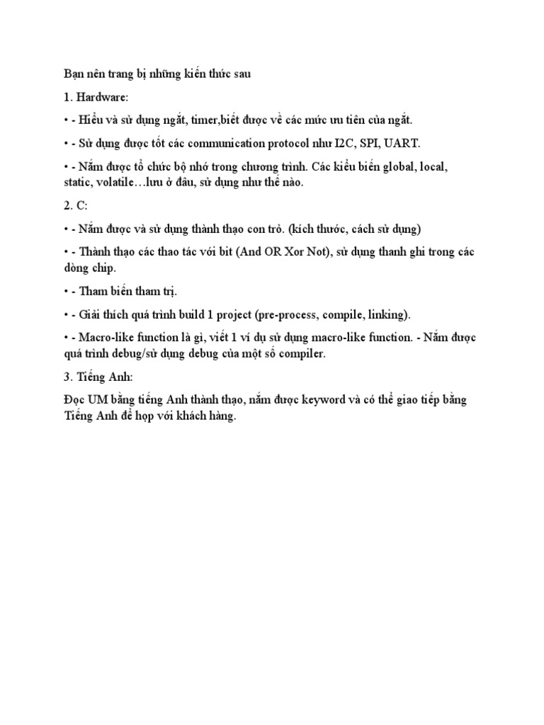 Lộ Trình Học Nhúng | PDF