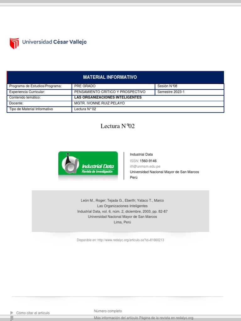 Lectura Complementaria 2 | PDF | Aprendizaje | Pensamiento