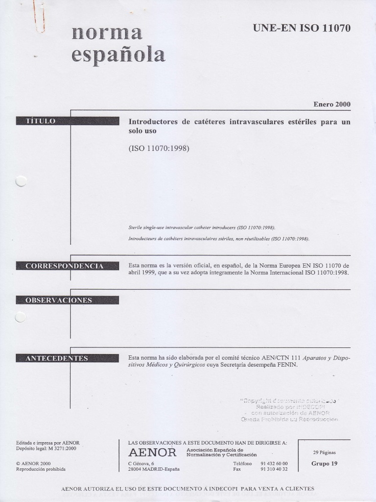 Une-En Iso 11070 | PDF