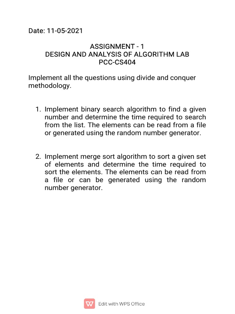DAA Lab Questions (Sem-4) | PDF | Combinatorics | Computational Problems DAA Lab Questions (Sem-4) | PDF | Combinatorics | Computational Problems