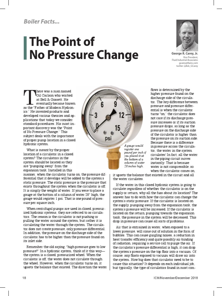 Understanding the Point of No Pressure Change | PDF
