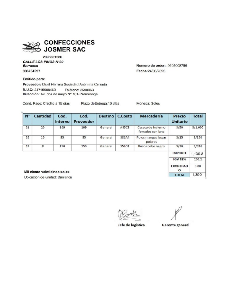 Orden de Compra | PDF