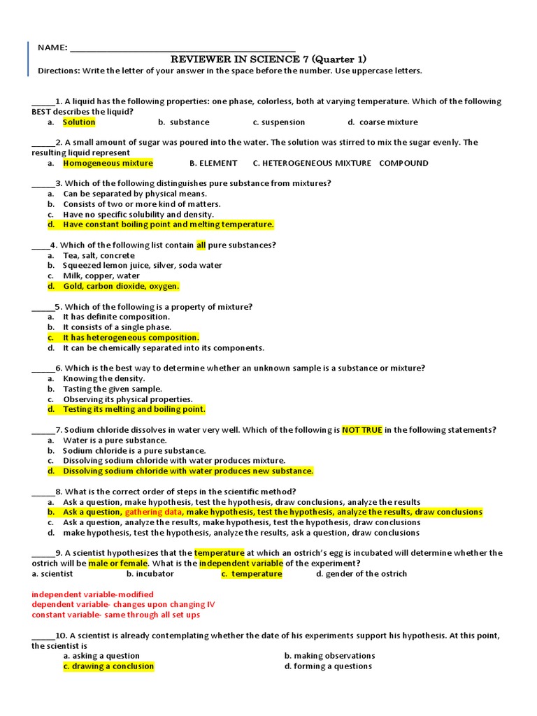 Science 7 1st Quarter Mixtures | PDF | Mixture | Solubility