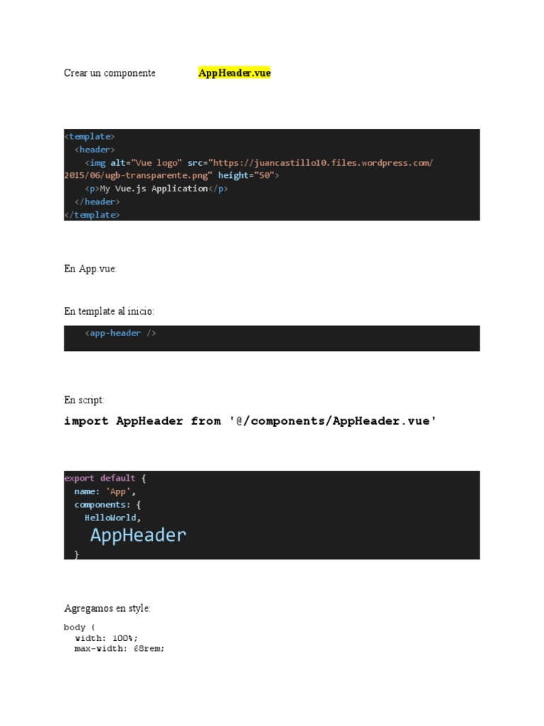 Crear Un Componente AppHeader | PDF | Programación de computadoras | Paradigmas de programación