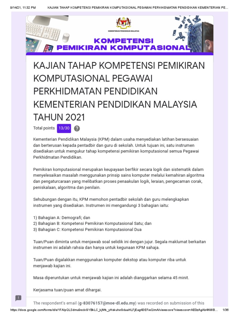 Kajian Tahap Kompetensi Pemikiran Komputasional Pegawai Perkhidmatan ...