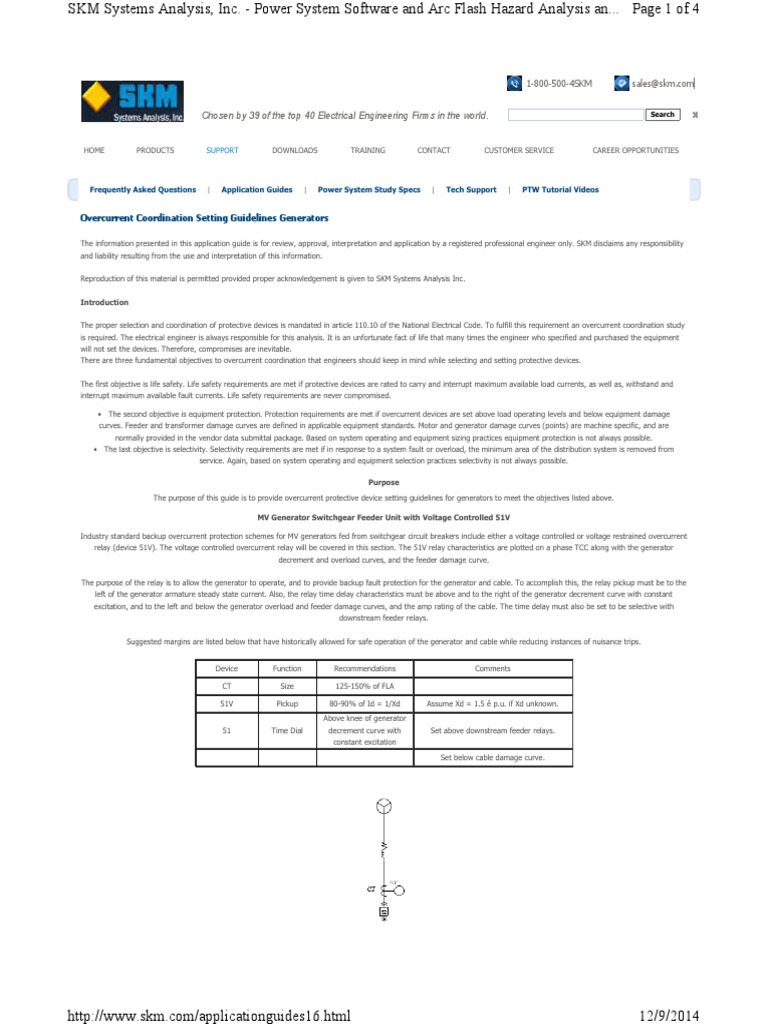 Overcurrent Coordination Setting Guidelines Generators Pdf Science And Mathematics