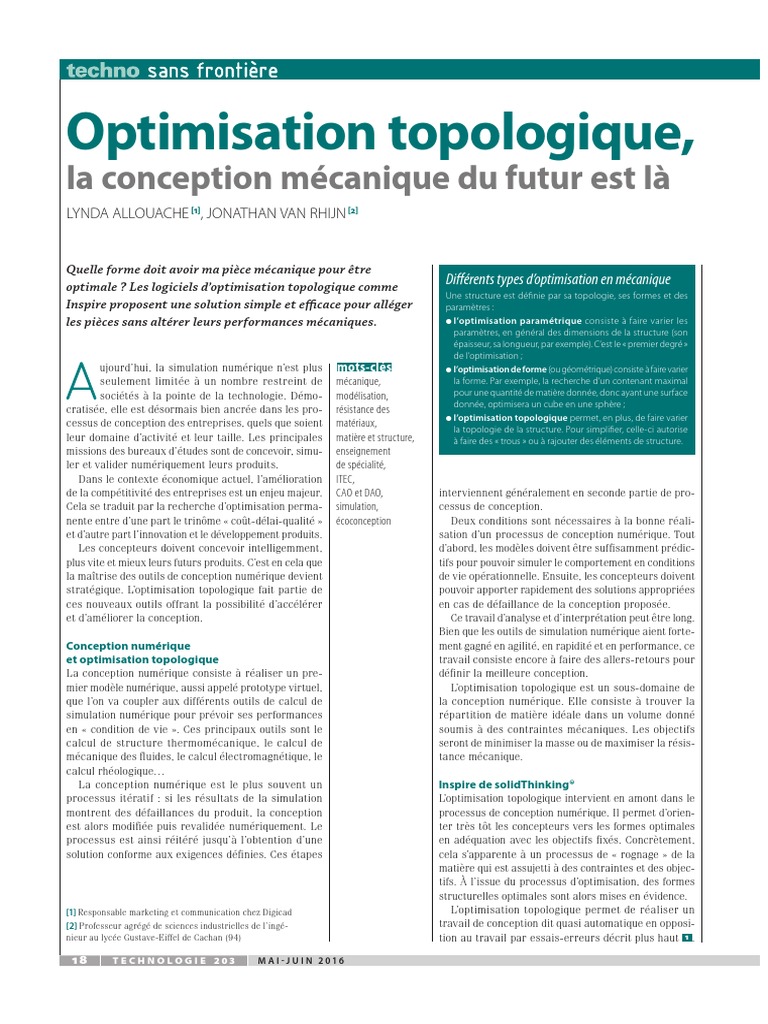 Optimisation Topologique,: La Conception Mécanique Du Futur Est Là ...