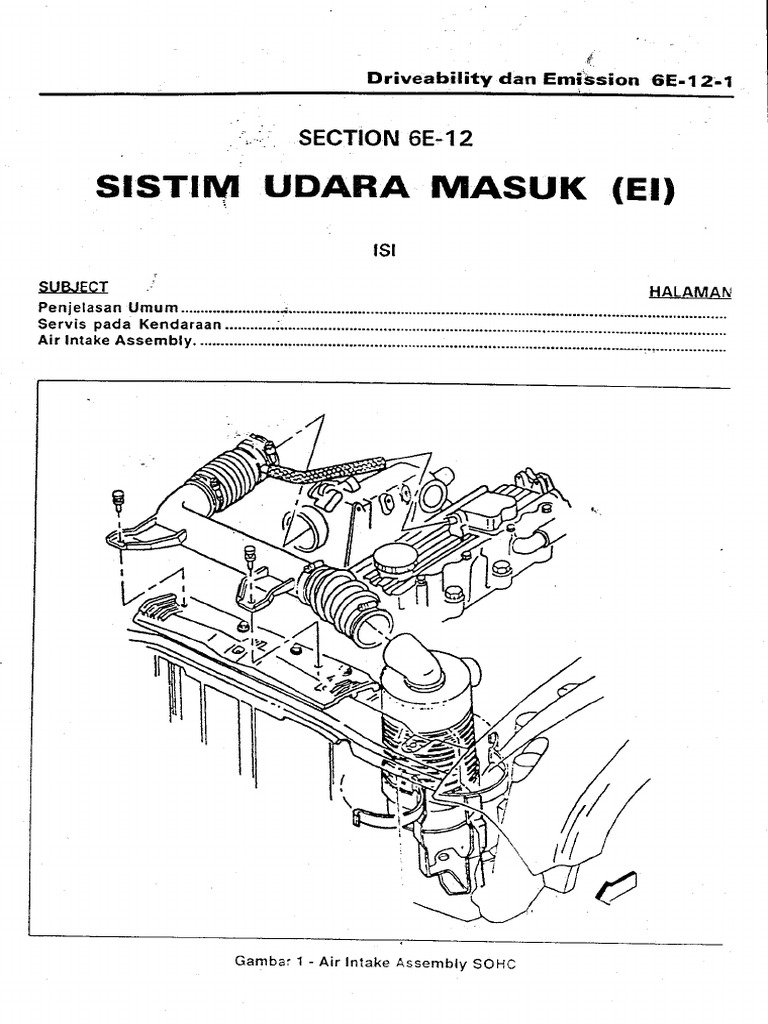 Informasi Umum Section 6E12 Sistem Udara Masuk | PDF
