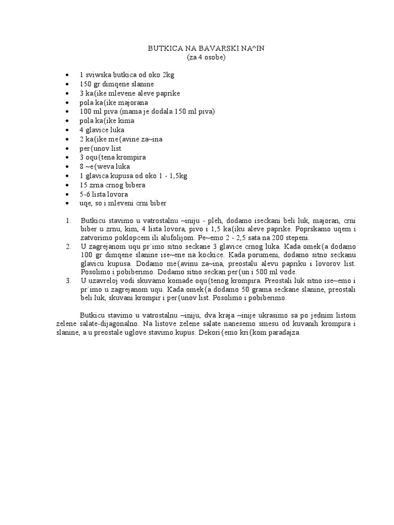 Butkica Na Bavarski Nacin | PDF