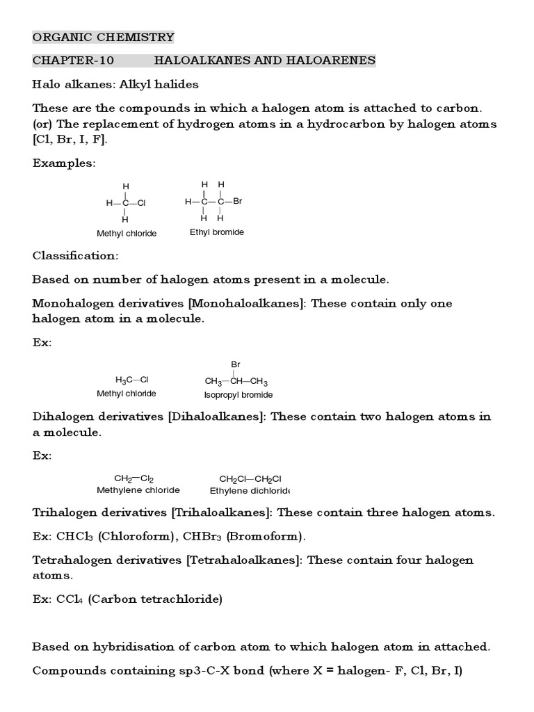 Haloalkanes and Haloarenes | PDF | Chirality (Chemistry) | Ether