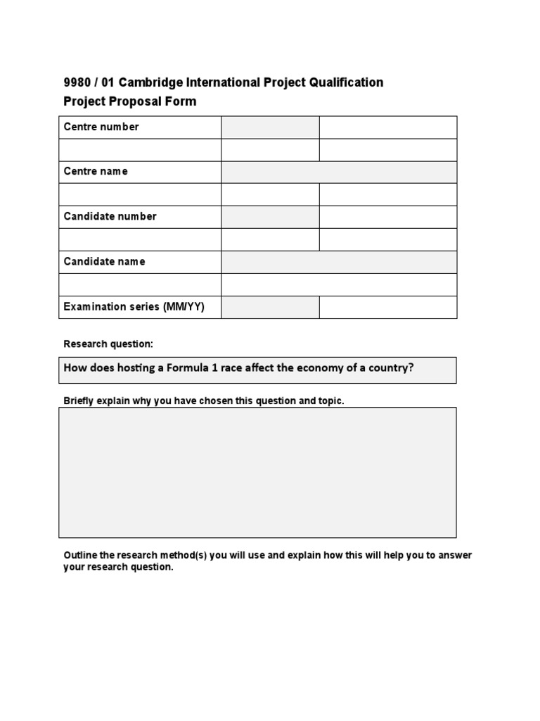 IPQ- Project Proposal Copy | PDF